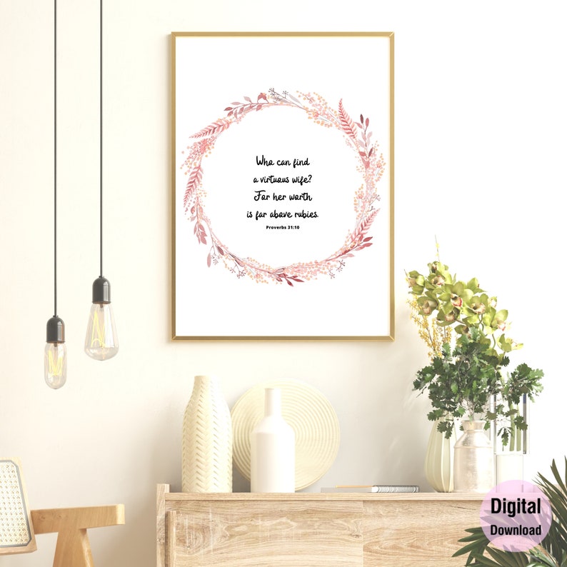 Proverbs 31:10 NKJV & KJV Bible Verse Printable Wall Art - Etsy