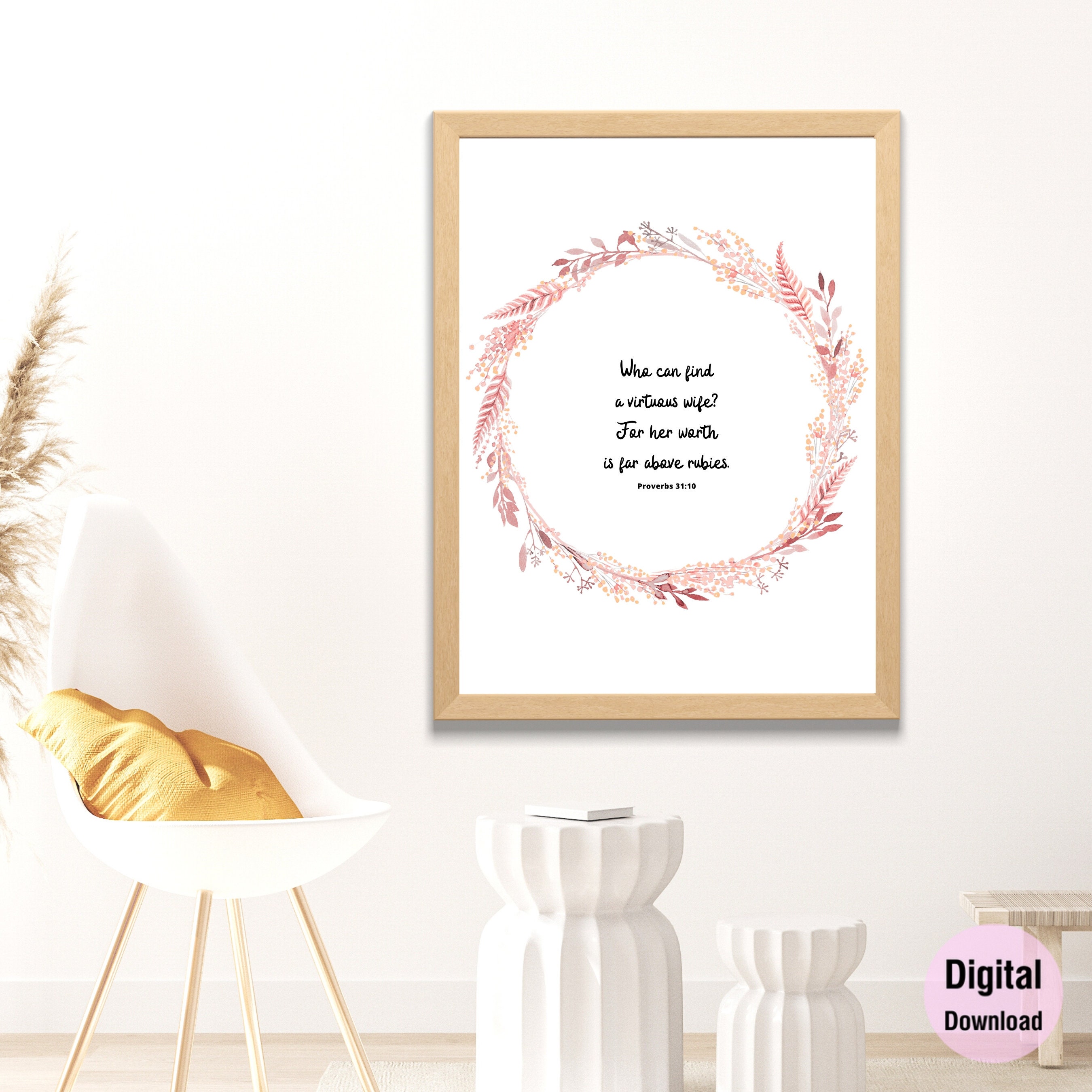Proverbs 31:10 NKJV & KJV Bible Verse Printable Wall Art Digital ...