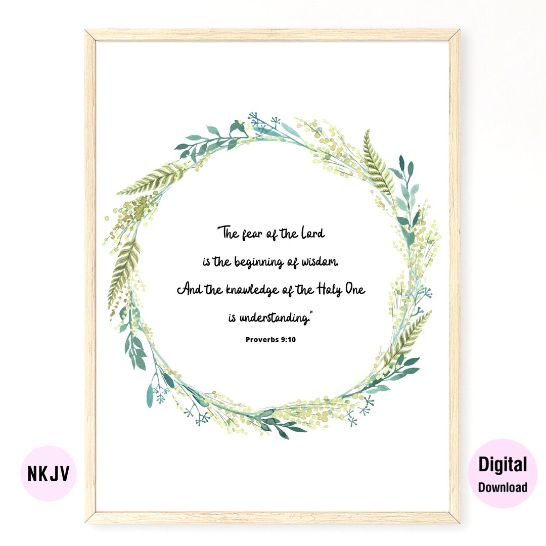 Proverbs 9:10 NKJV & KJV - Bible Verse Printable Wall Art | Digital ...