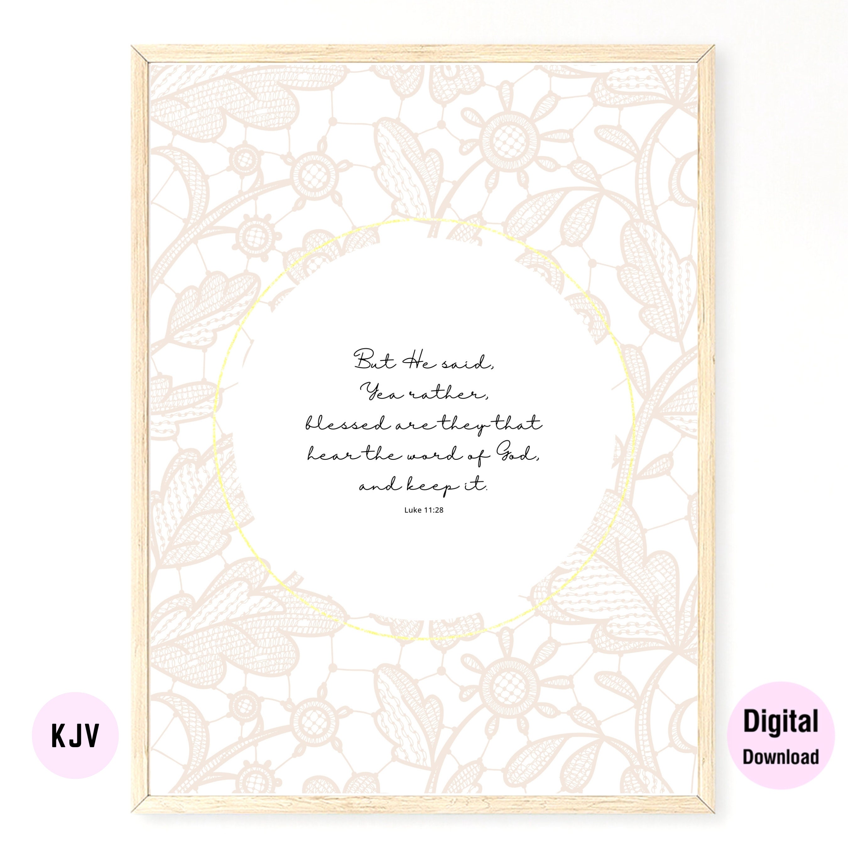 Luke 11:28 NKJV & KJV Bible Verse Printable Wall Art Digital Scripture ...