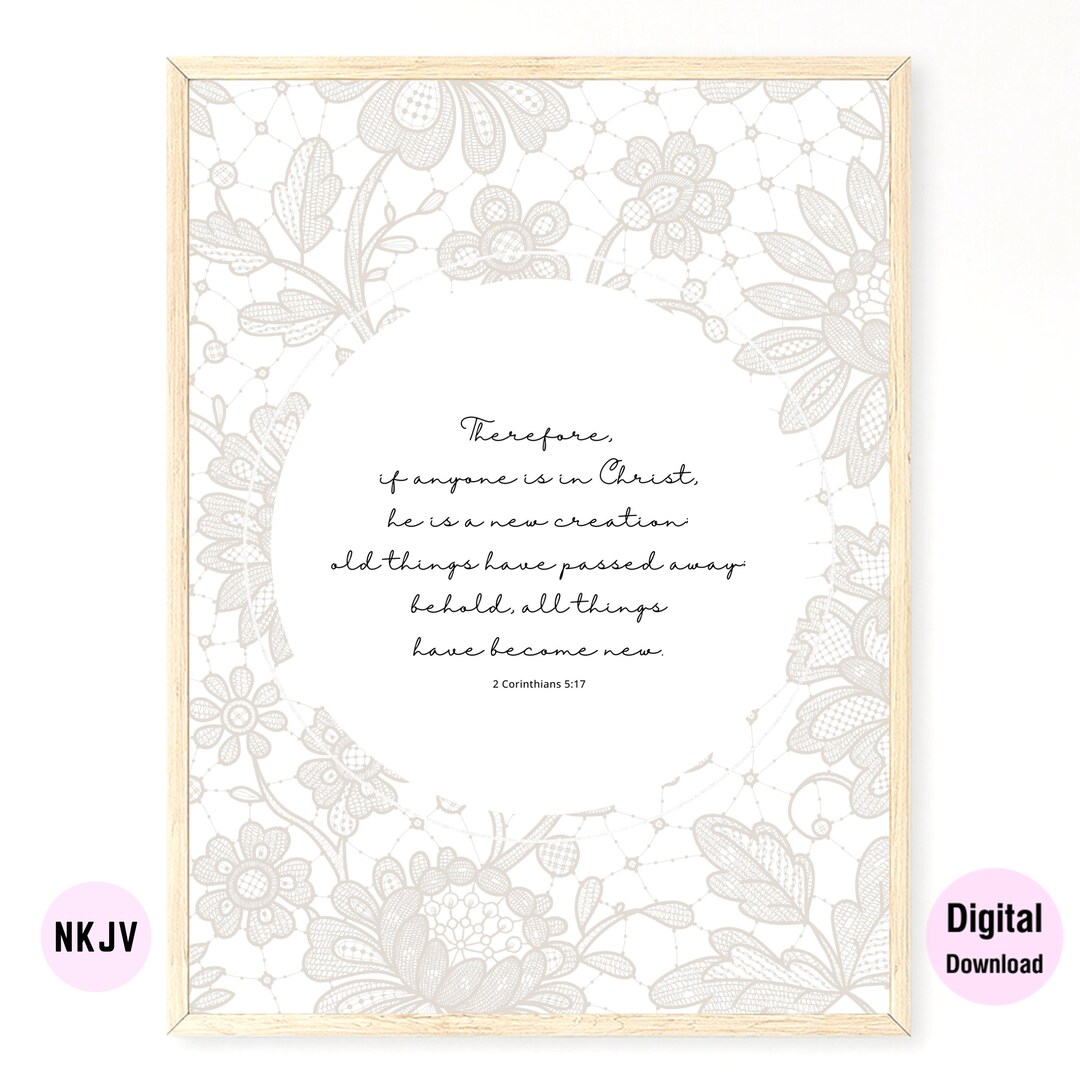 2 Corinthians 5:17 NKJV & KJV - Bible Verse Printable Wall Art ...