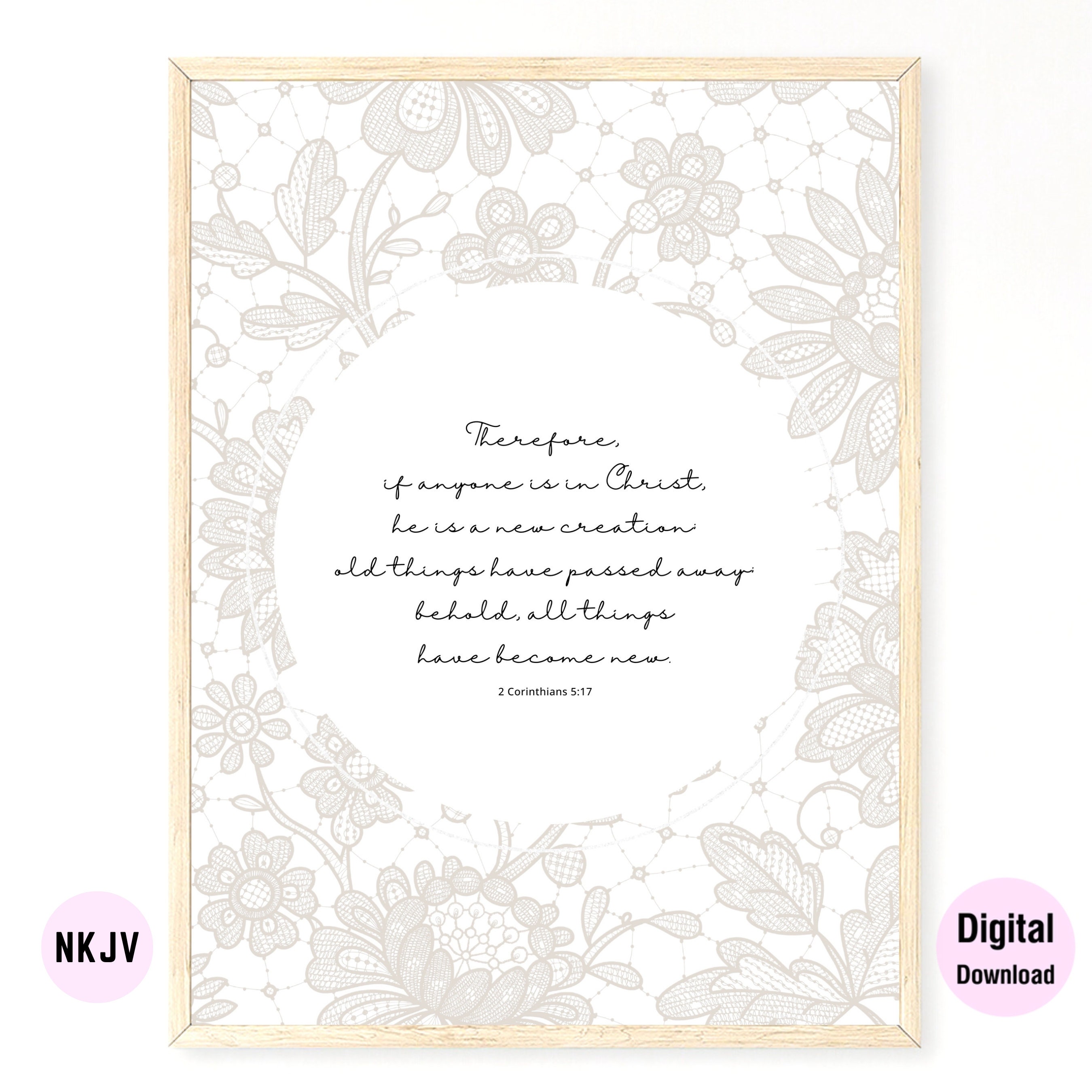 2 Corinthians 5:17 NKJV & KJV - Bible Verse Printable Wall Art ...