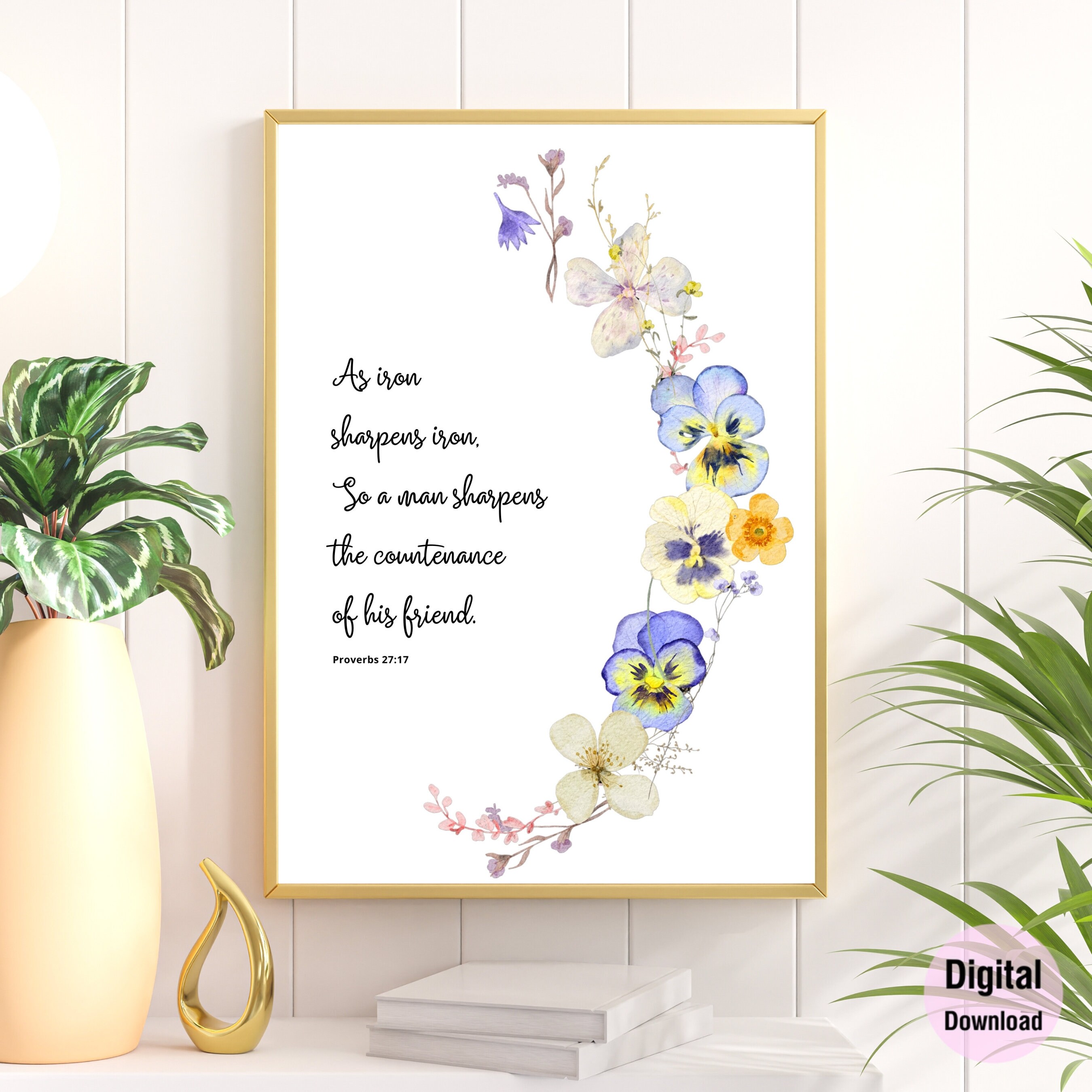 Proverbs 27:17 NKJV & KJV Bible Verse Printable Wall Art Digital ...