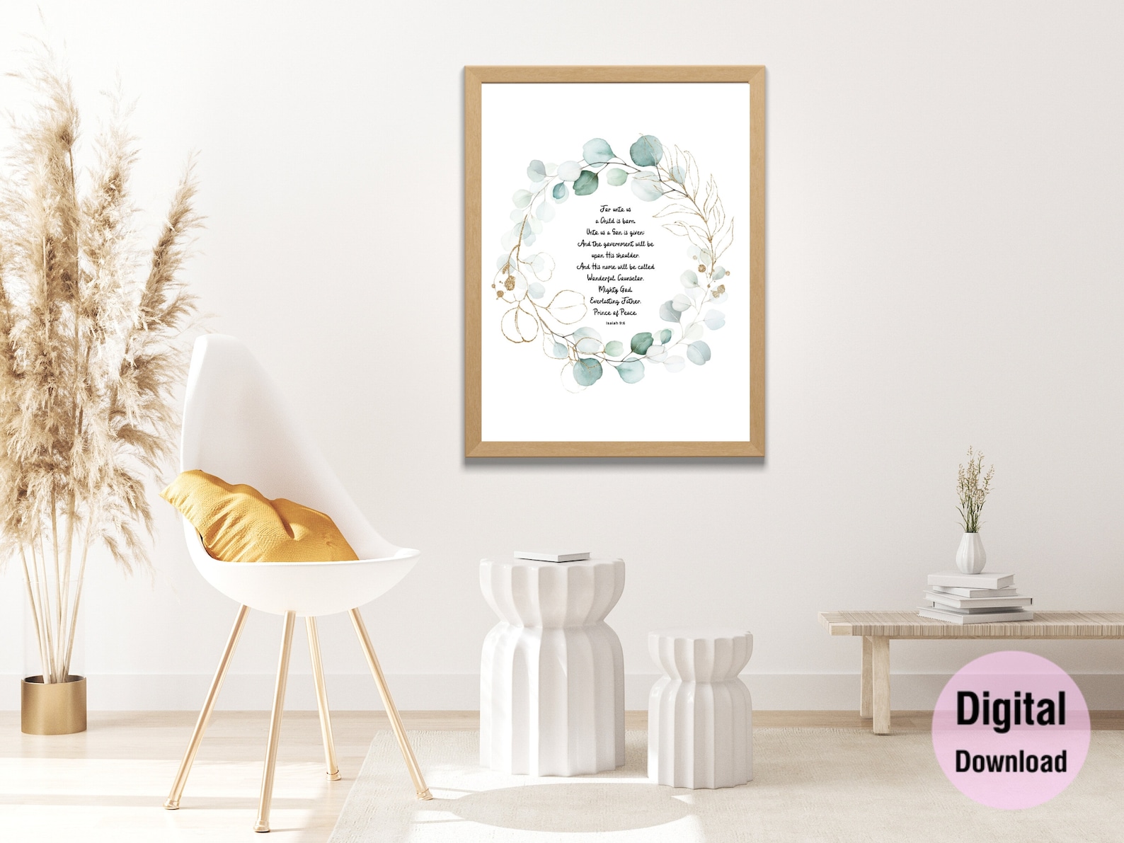 Isaiah 9:6 NKJV & KJV Bible Verse Printable Wall Art Home Decor ...