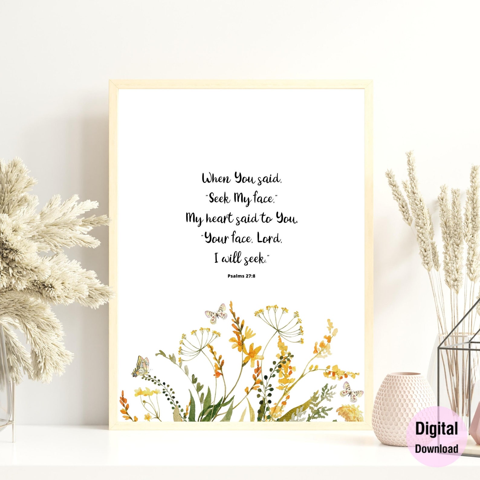 0303 - Psalms 27:8 - Digital Scripture Prints in NKJV & KJV - Etsy