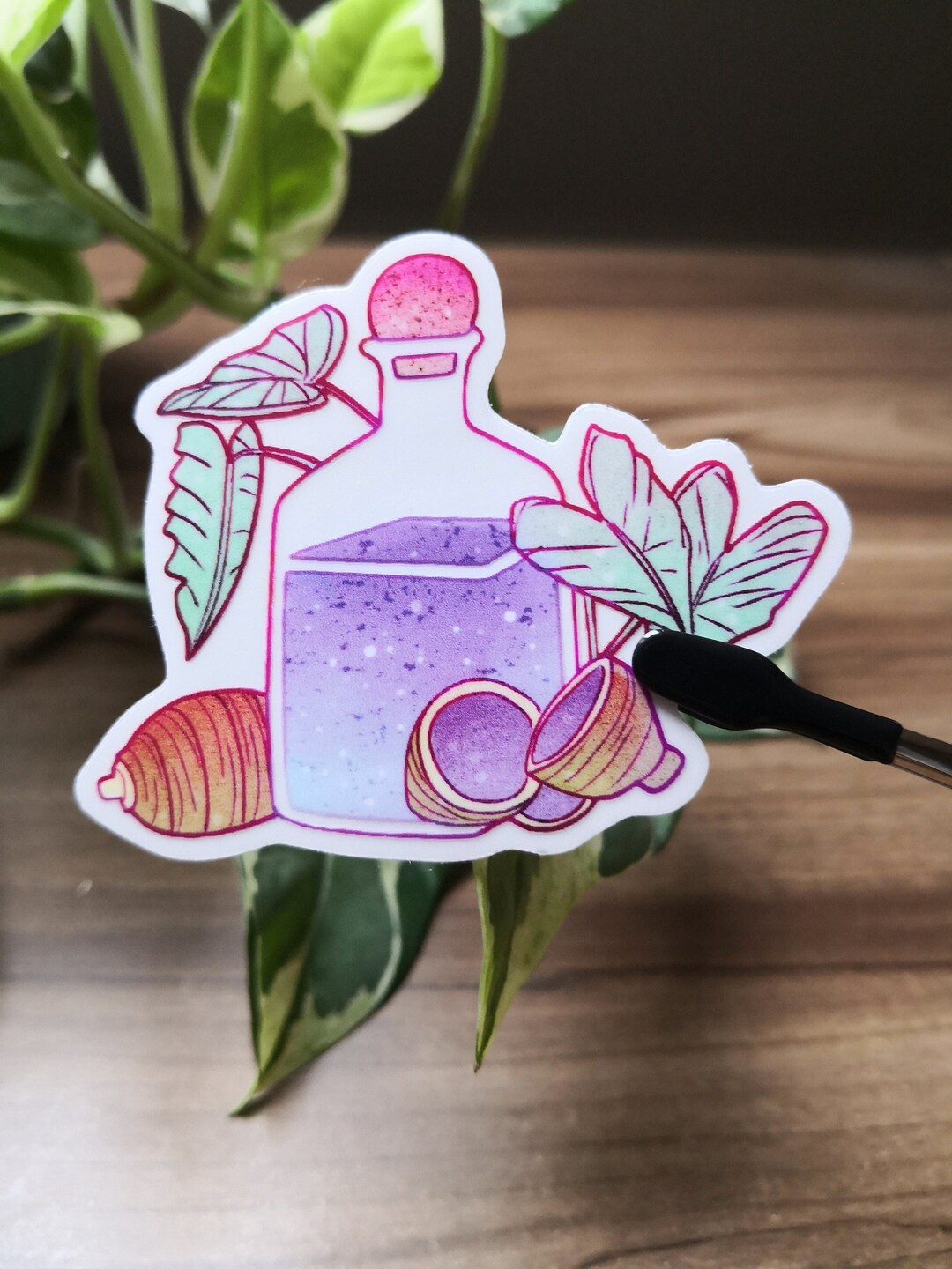 Cute Purple Taro Magic Potion Sticker | Pastel Goth | Clear Waterproof ...