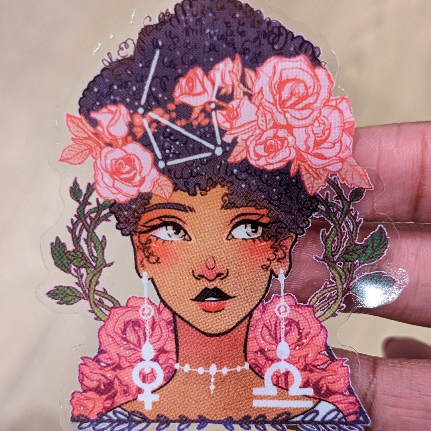 Zodiac Sticker Libra Girl Sticker Astrology Sticker Black Girl Stickers ...