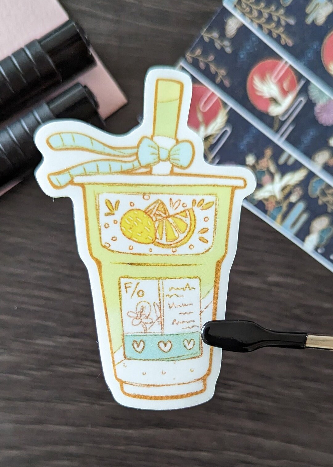 Cute Aesthetic Lemon Drink Sticker | Waterproof 3-inch Glossy Vinyl ...