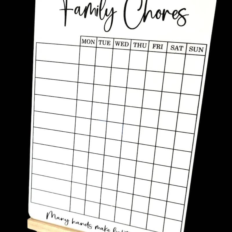 Acrylic Chore Chart - Etsy