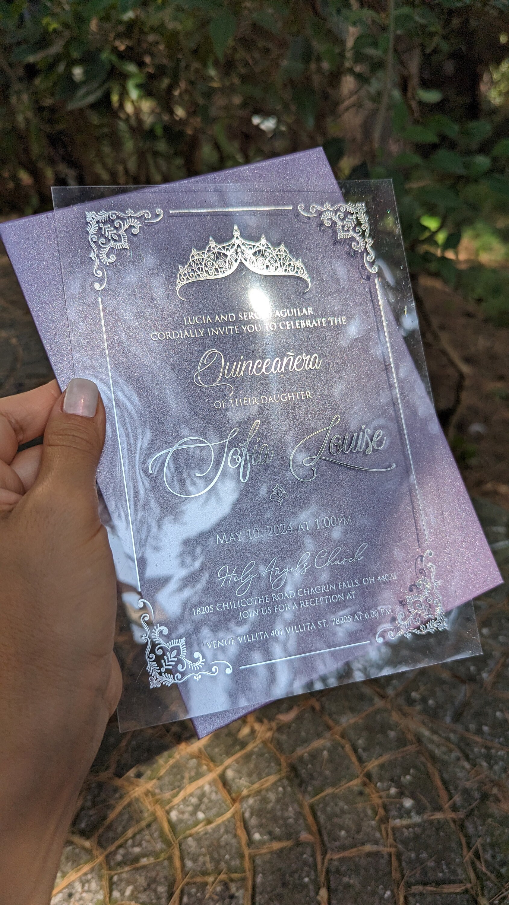 Quinceañera Metallic Lilac Envelope Acrylic or Gilt Print on - Etsy