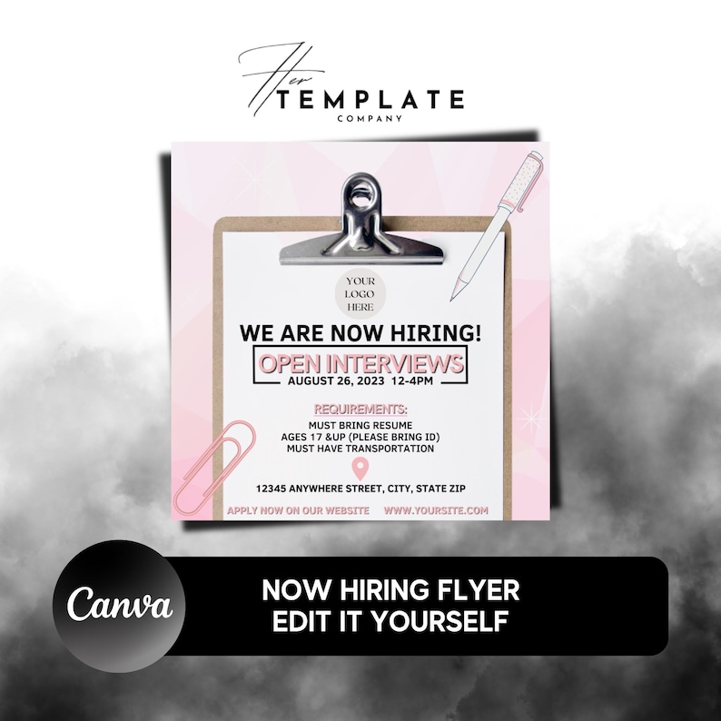 Now Hiring Flyer Template: Editable Business Flyer (digital Download ...