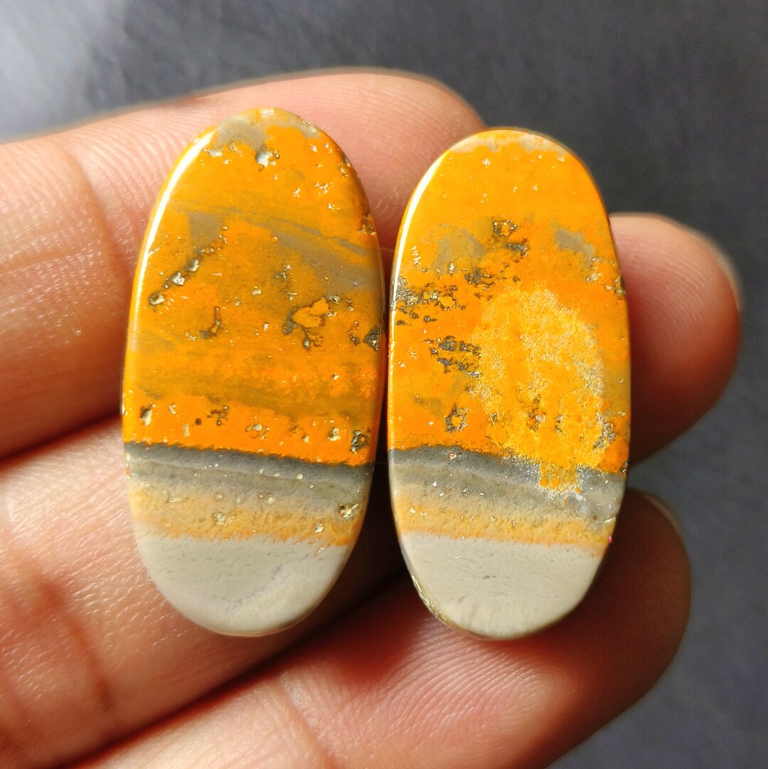 Bumblebee Gemstone/yellow Bumblebee Pair Cabochon Stone/flat Back ...