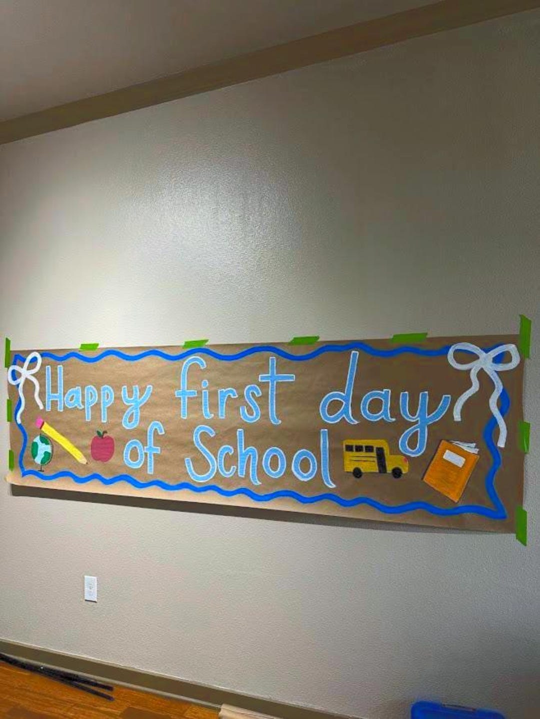 Back to School Banner | Happy First Day of School Classroom Sign ...