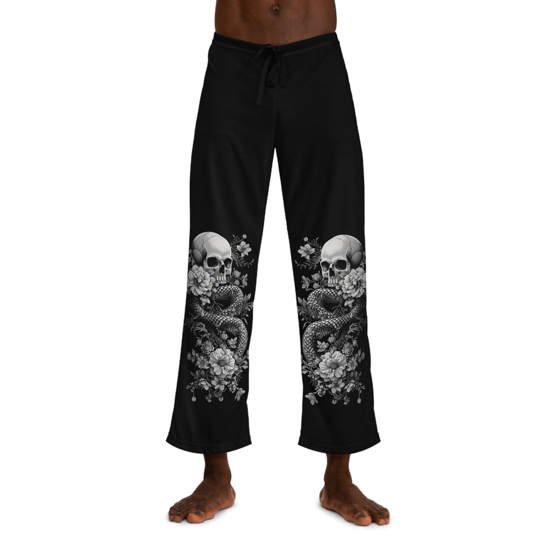 Gothic Skull and Snake Pajama Pants Halloween Yoga Pants Halloween Gift ...