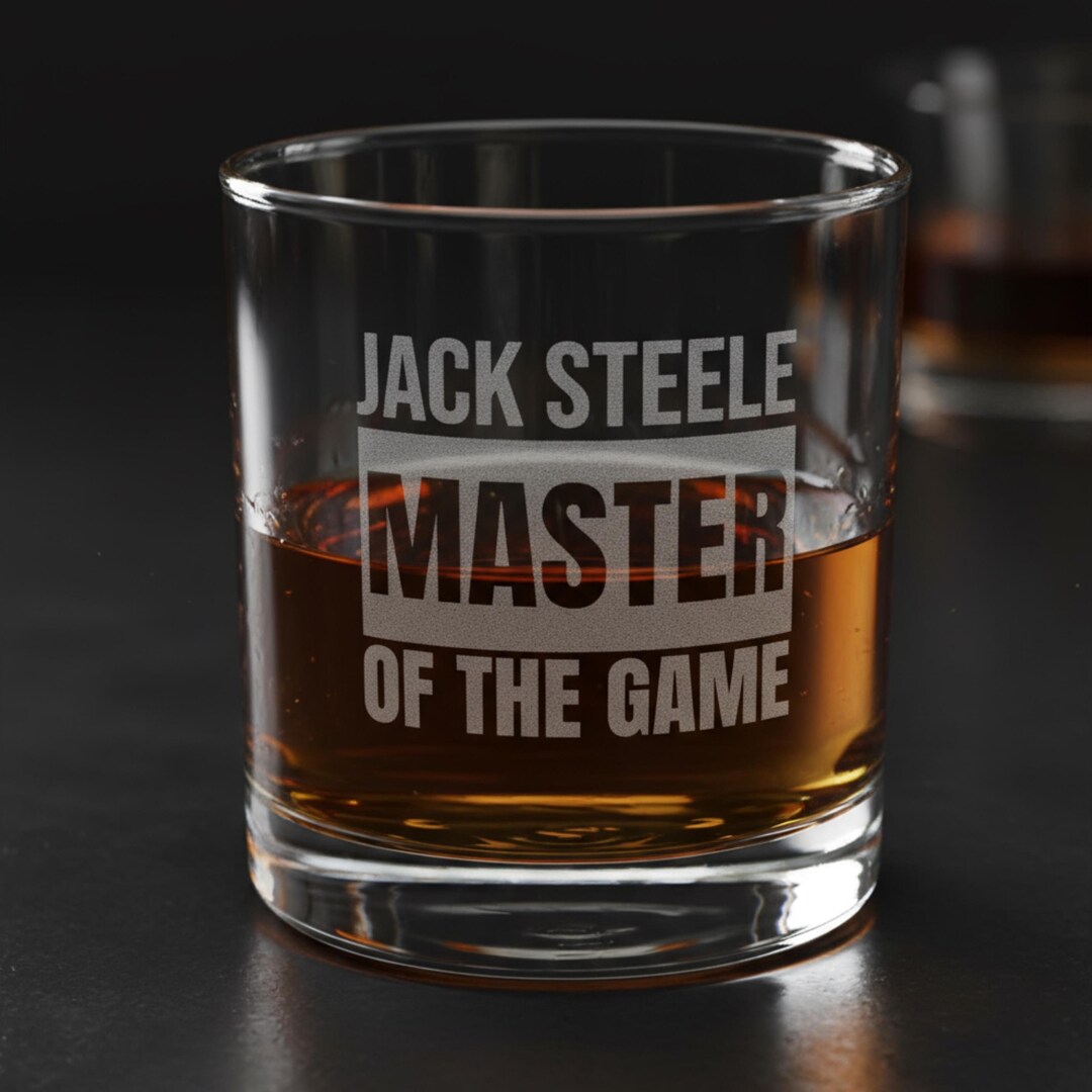 Personalized Engraved Whiskey Glass Master of the Game Gift Custom Name ...