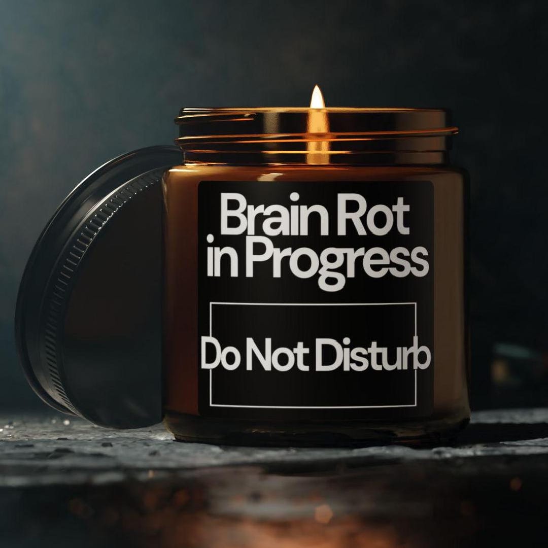 Funny Brain Rot Candle Gift for Procrastinators Brain Rot in Progress ...