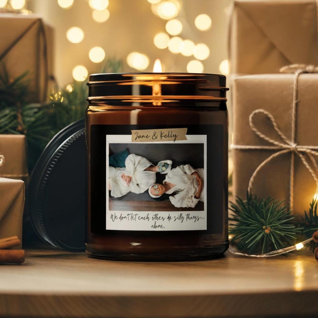 Personalized Best Friend Candle Custom Photo Christmas Gift for Bestie ...