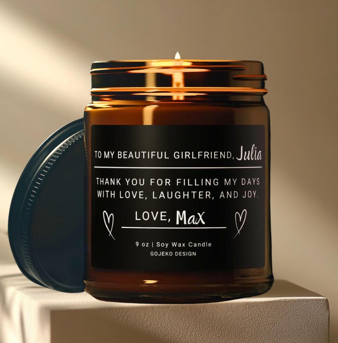 Personalized Candle for Girlfriend With Custom Name and Message Perfect ...