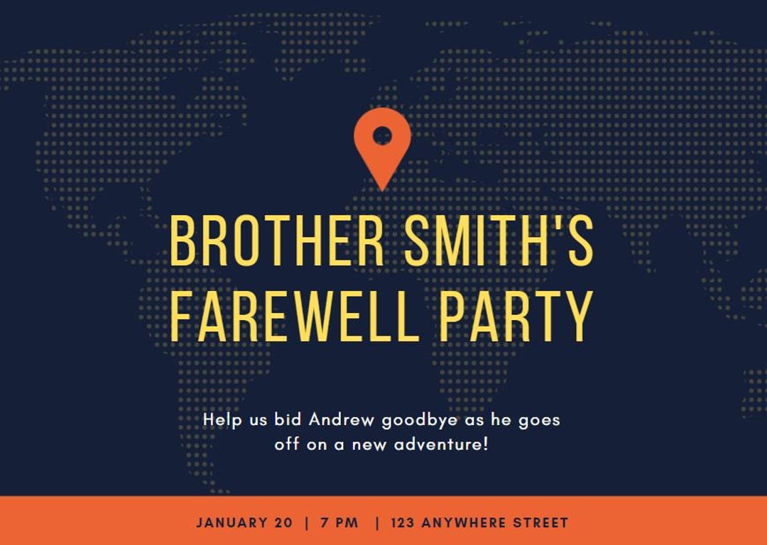 EDITABLE Farewell Party Invitation 7 in X 5 In - Etsy