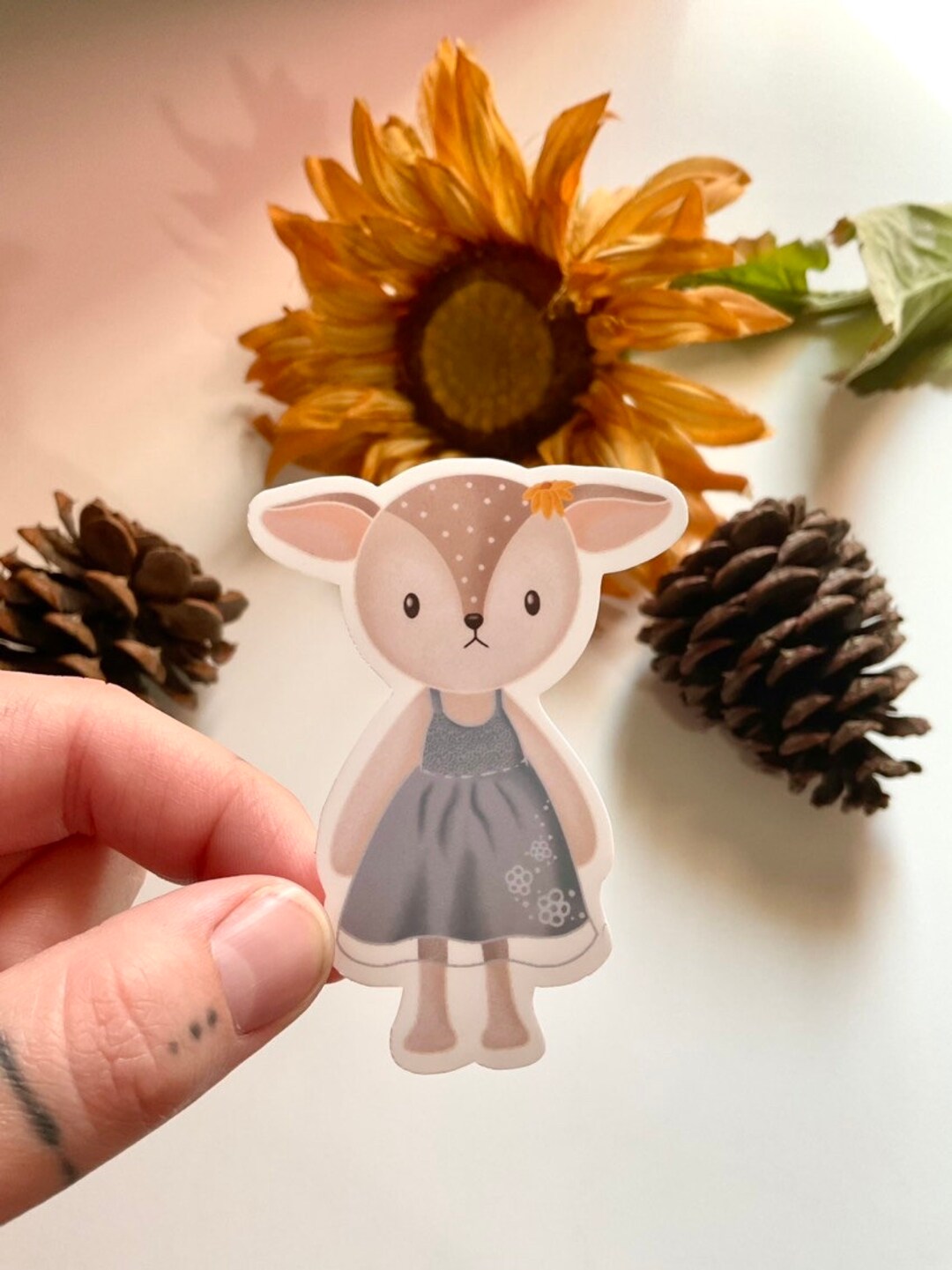Vintage Fawn Sticker, Cottagecore Deer Sticker, Kids Sticker, 2x3in ...