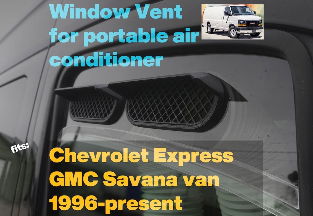 Portable AC Window Vent For; Chevy Express Van, GMC Savana, 1996 ...