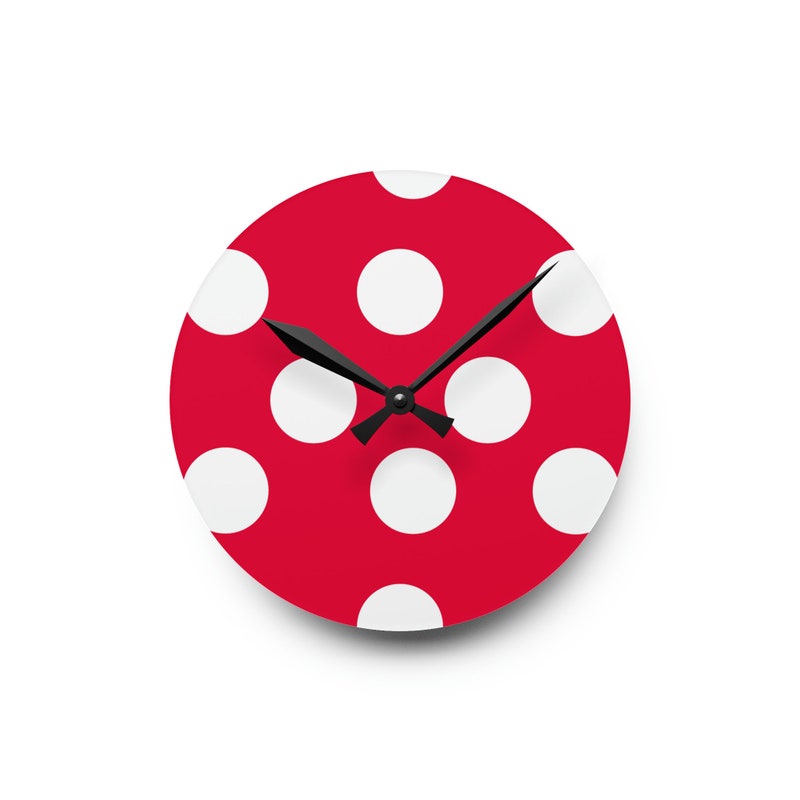 Red Wall Clock - Etsy