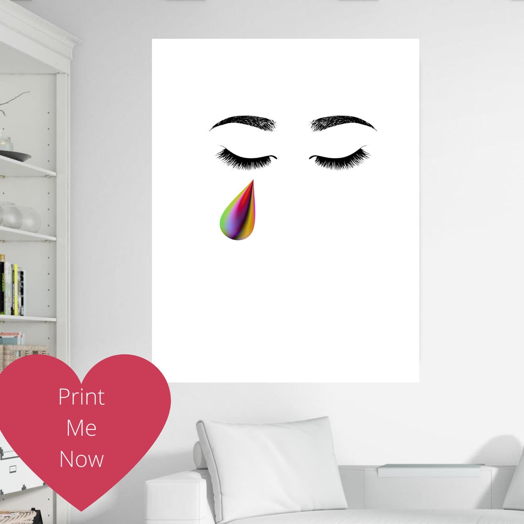 Rainbow Tear Drop Minimalistic Wall Print | LGBT Pride Poster | Rainbow ...