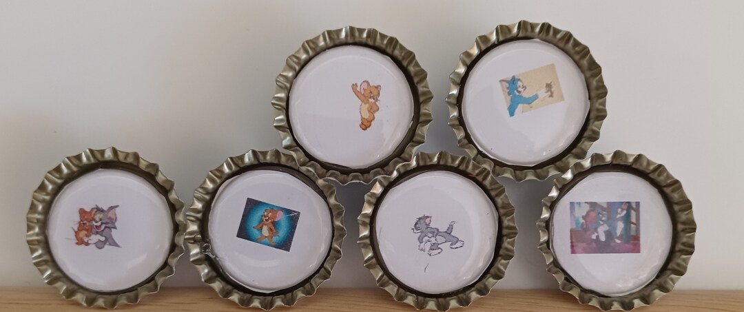 Tom & Jerry Cartoon Bottle Cap Magnets - Etsy