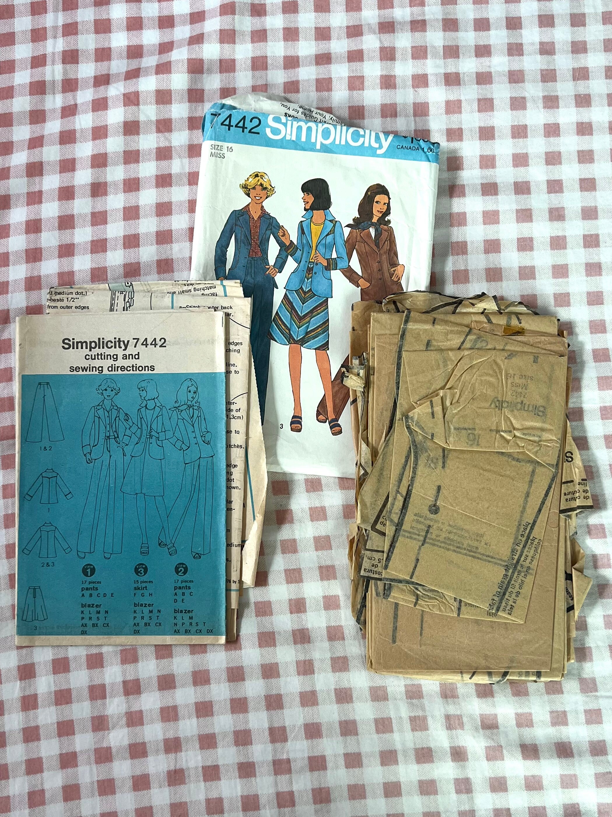 Vintage 1976 Simplicity Sewing Pattern 7442 (used) - Etsy