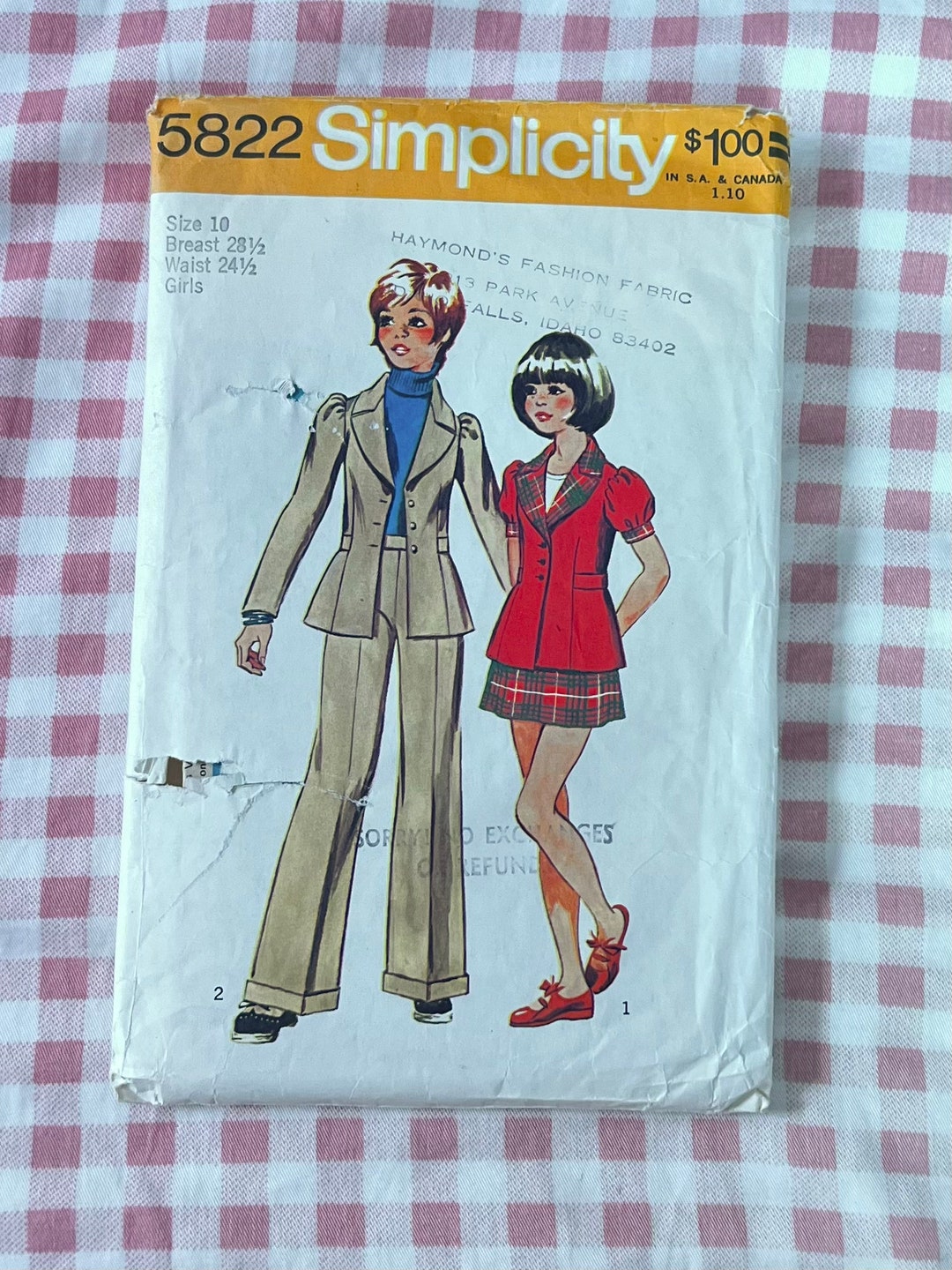Vintage 1973 Simplicity Sewing Pattern 5822 (used) - Etsy