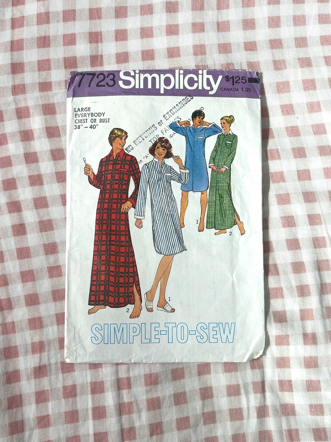 Vintage 1976 Simplicity Sewing Pattern 7723 Simple-to-sew (used) - Etsy
