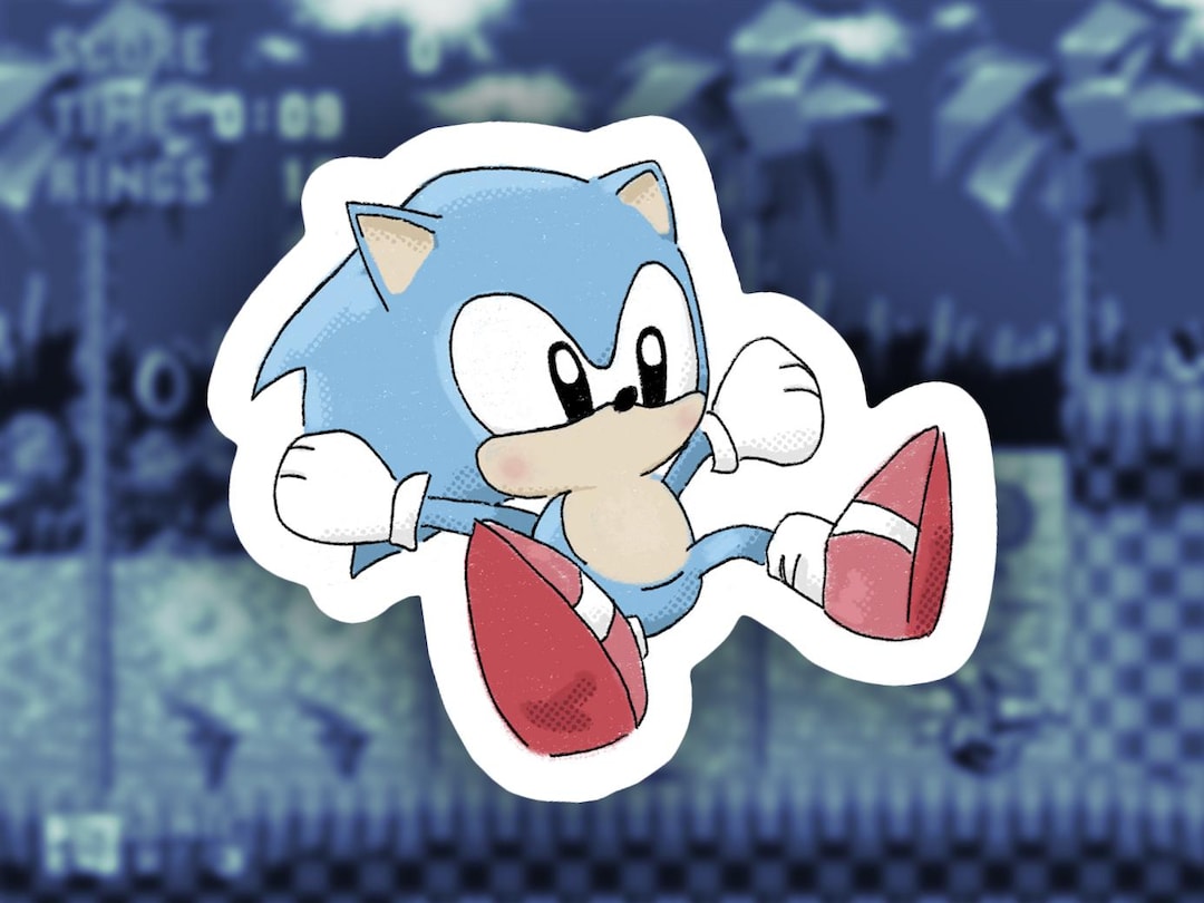 Light Blue Sonic Sticker - Etsy