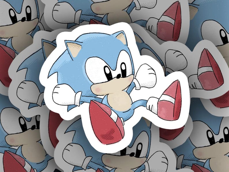 Light Blue Sonic Sticker - Etsy