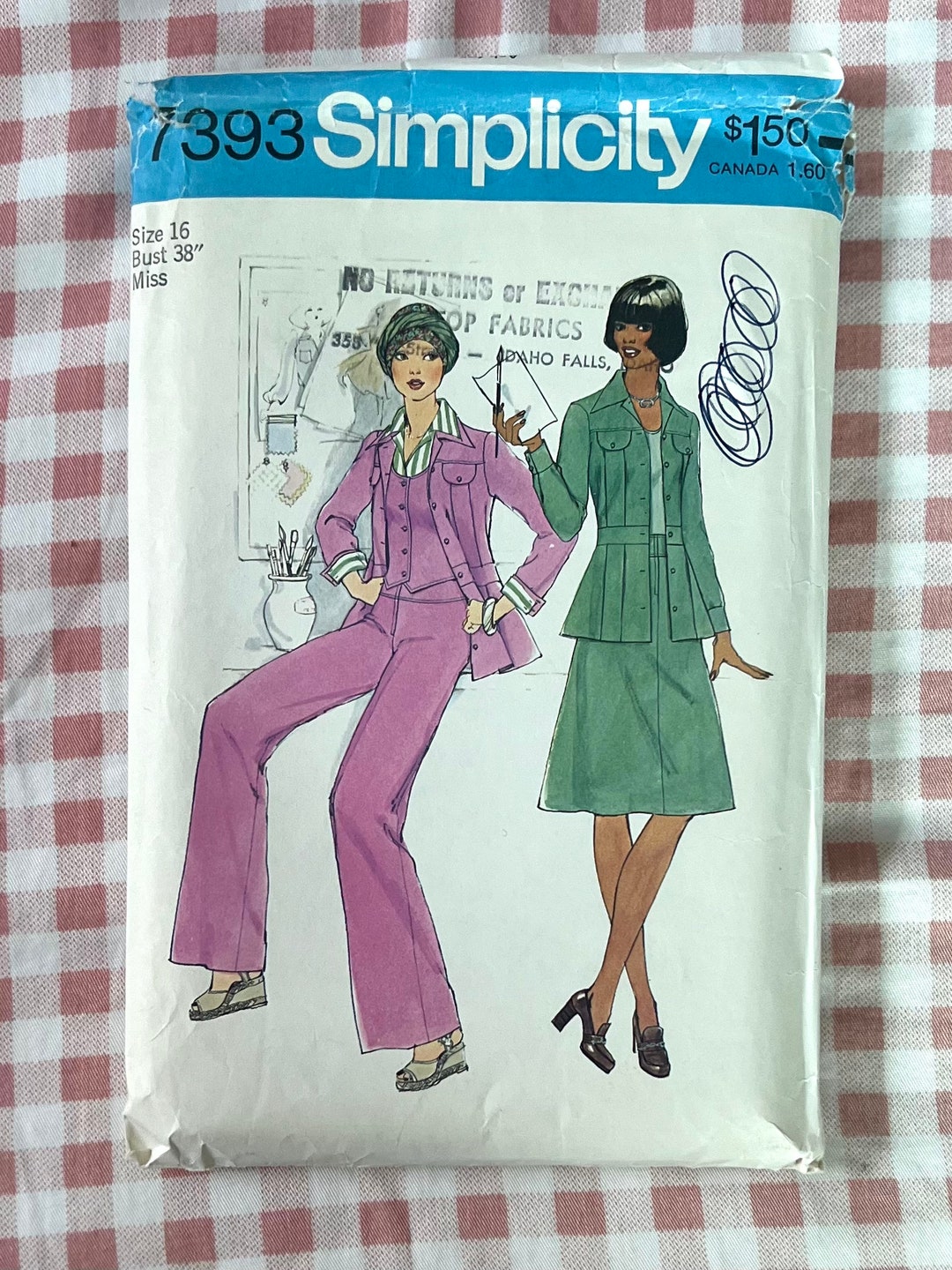 Vintage 1976 Simplicity Sewing Pattern 7393 used - Etsy