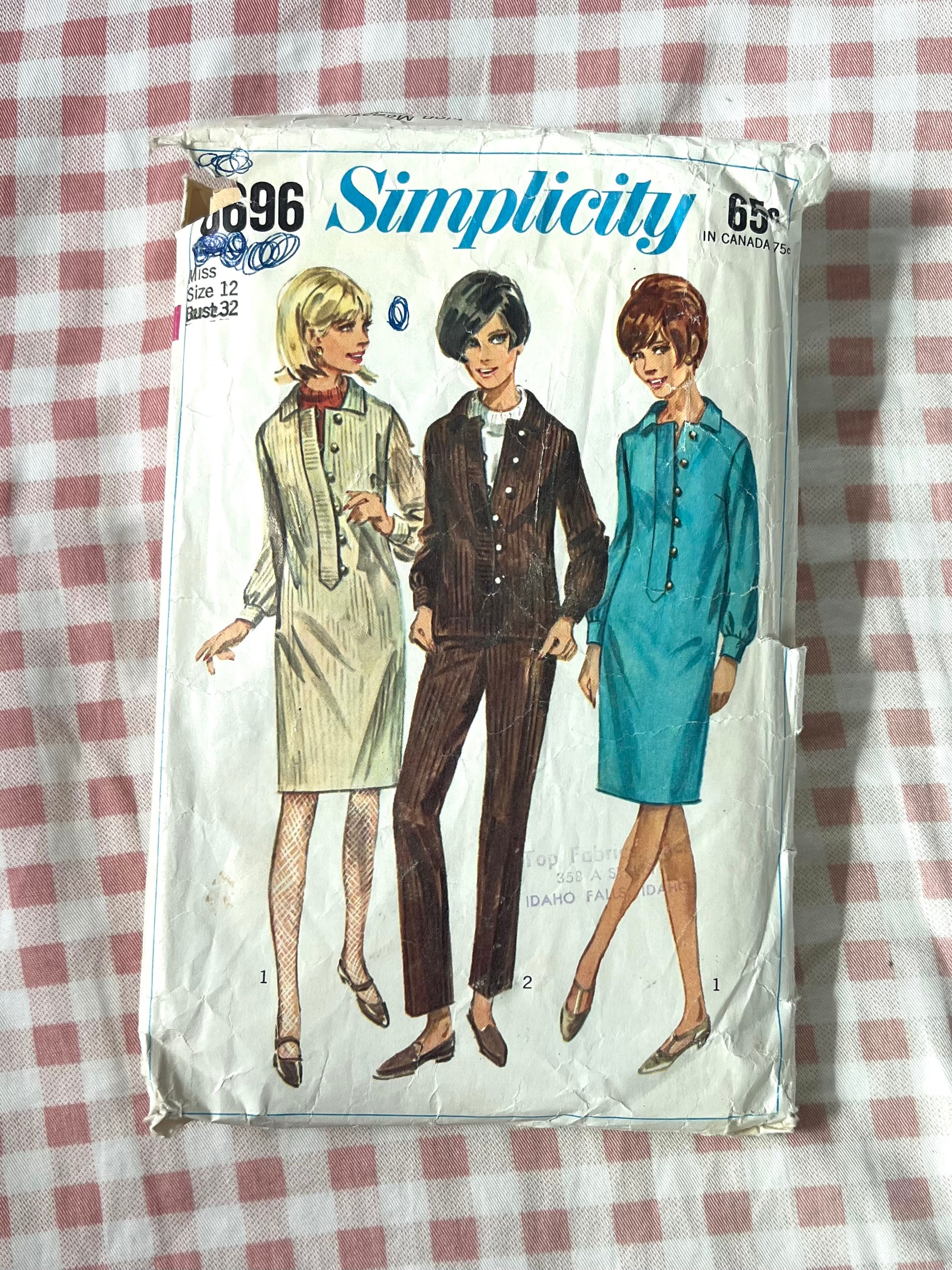 Vintage 1966 Simplicity Sewing Pattern 6696 used - Etsy