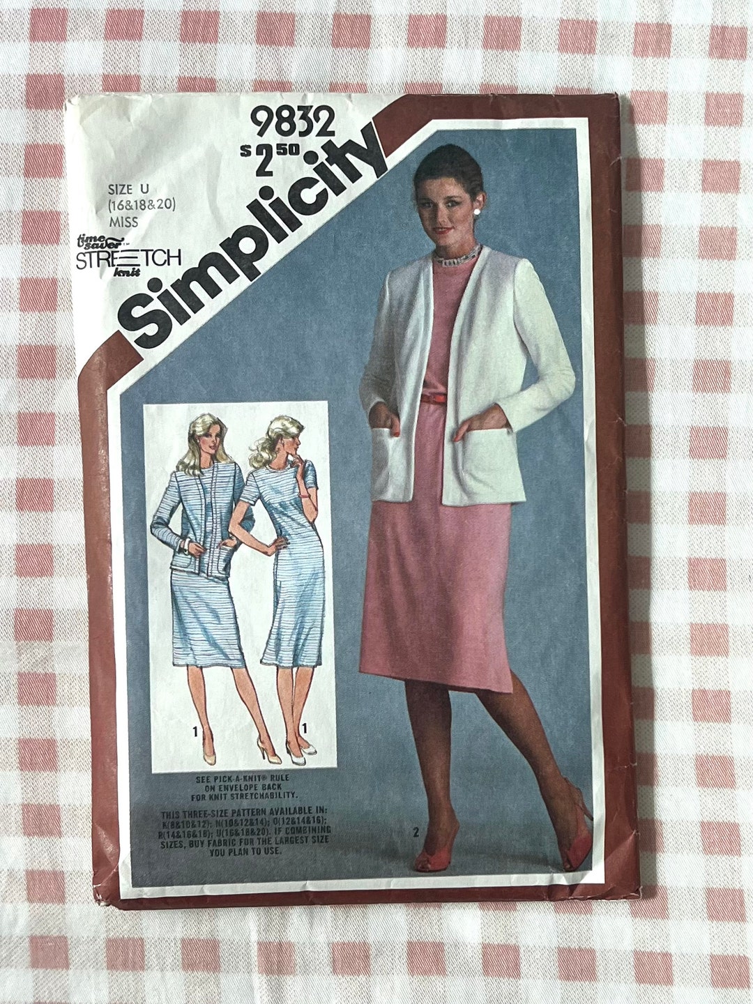 Vintage 1980 Simplicity Sewing Pattern 9832 Stretch-knit Pattern (used ...