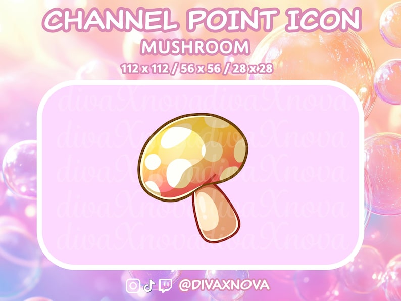 Yellow Mushroom Channel Point Icon for Twitch, Youtube, Discord ...
