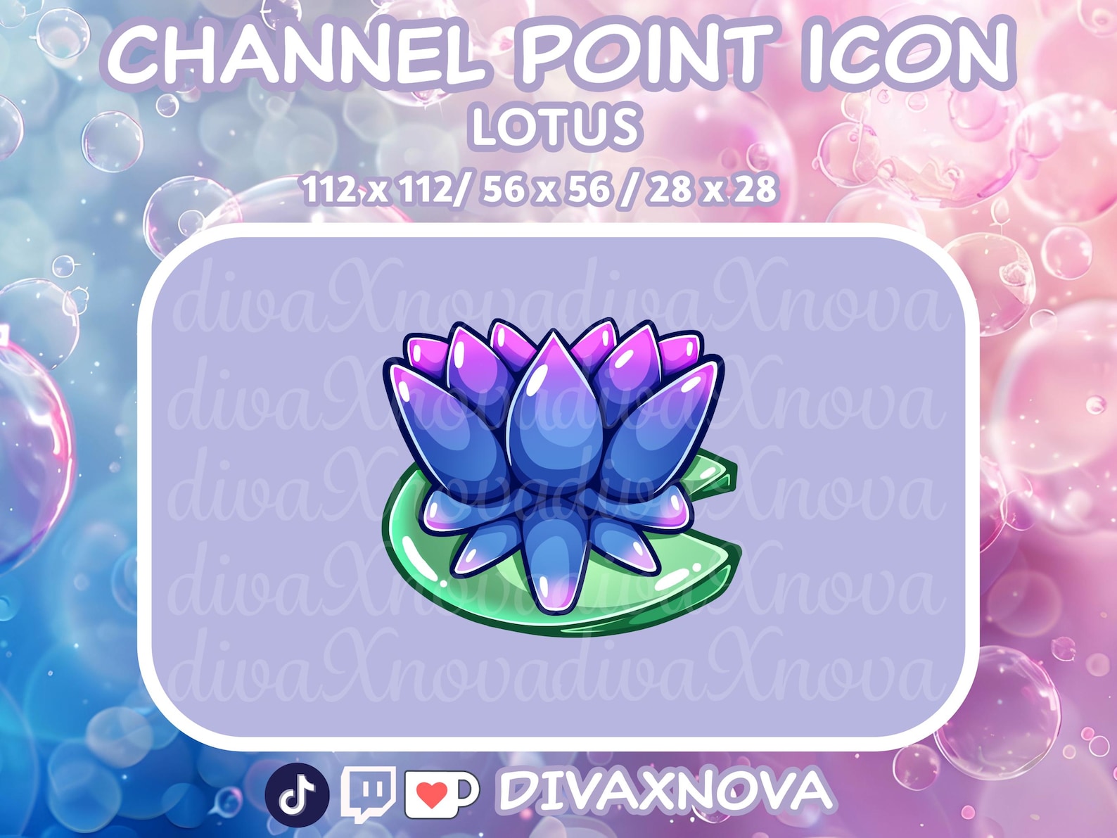 Blue Lily Pad Lotus Flower Twitch Icon - Etsy