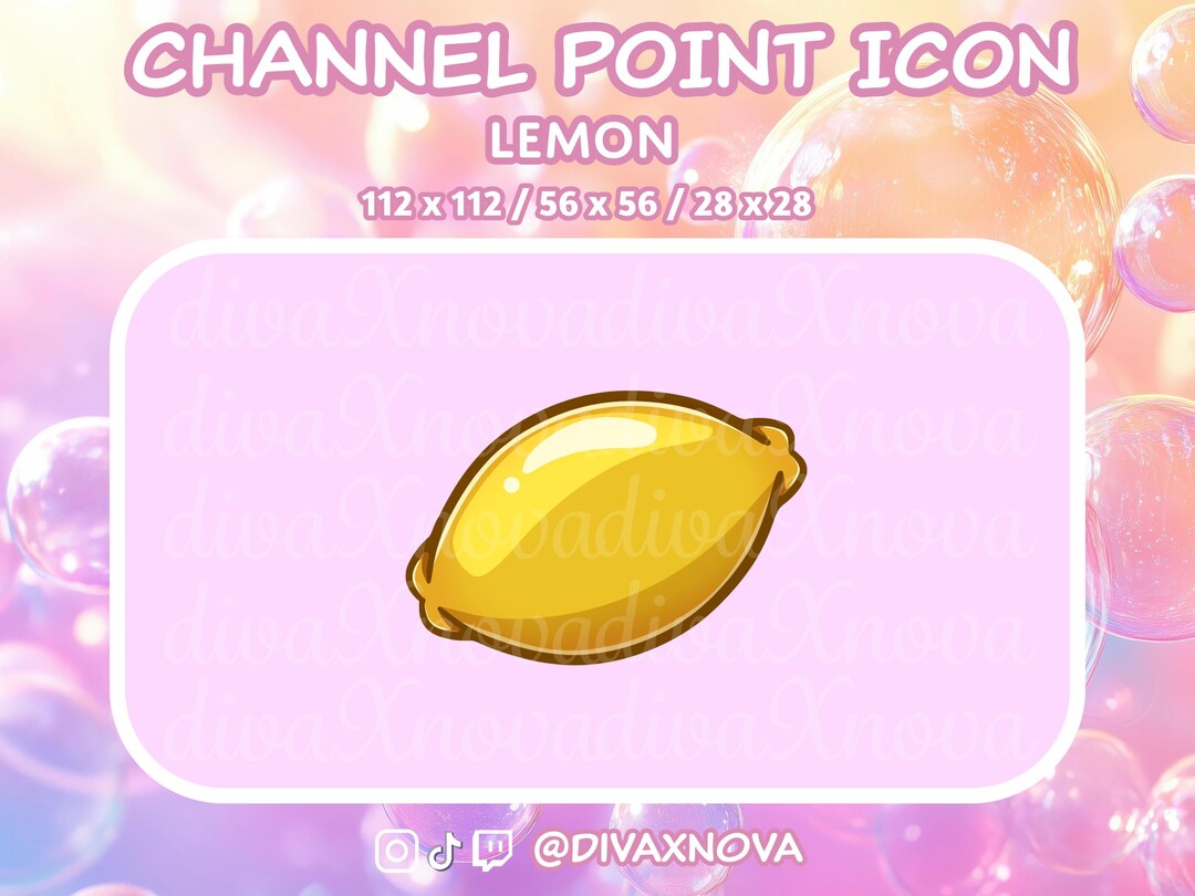 Lemon Channel Point Icon for Twitch Streaming: Digital Download - Etsy