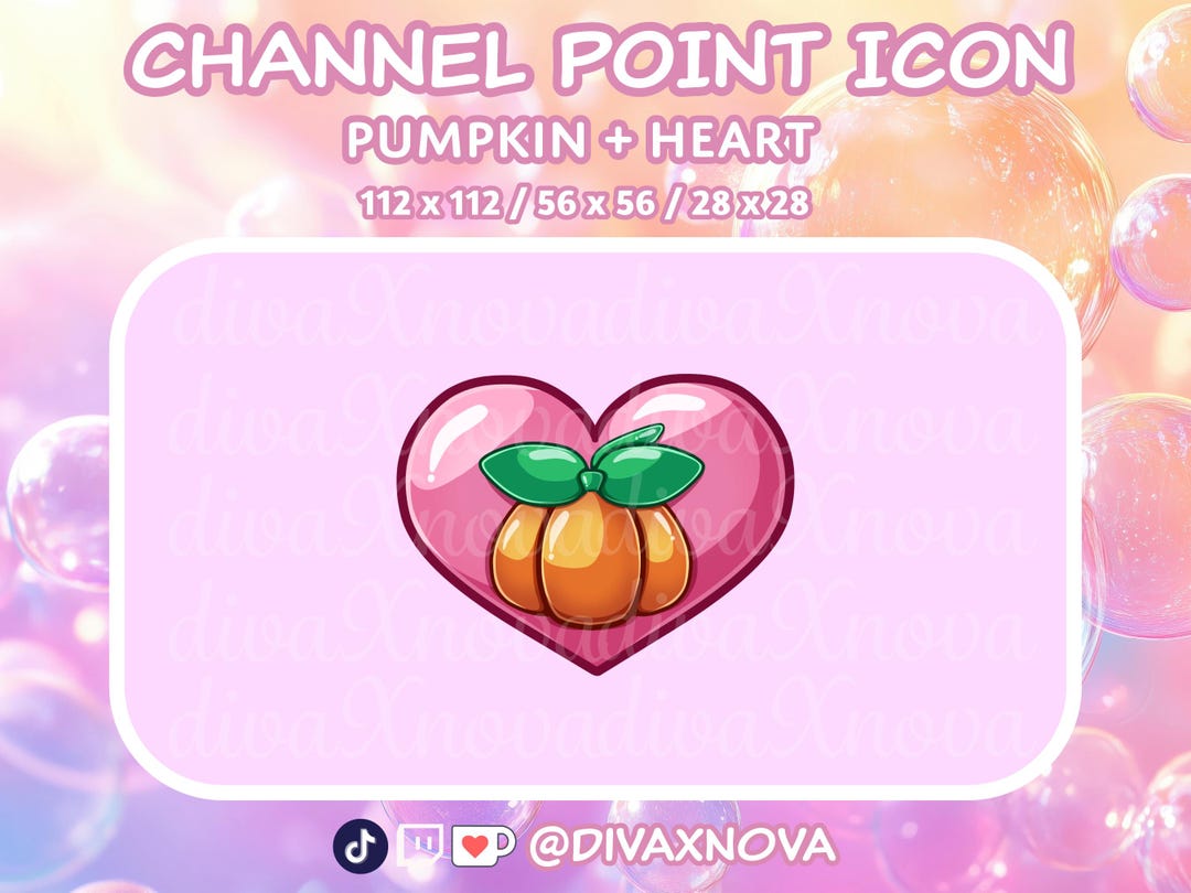 Pink Heart Pumpkin Channel Point Icon for Twitch (digital Download) - Etsy