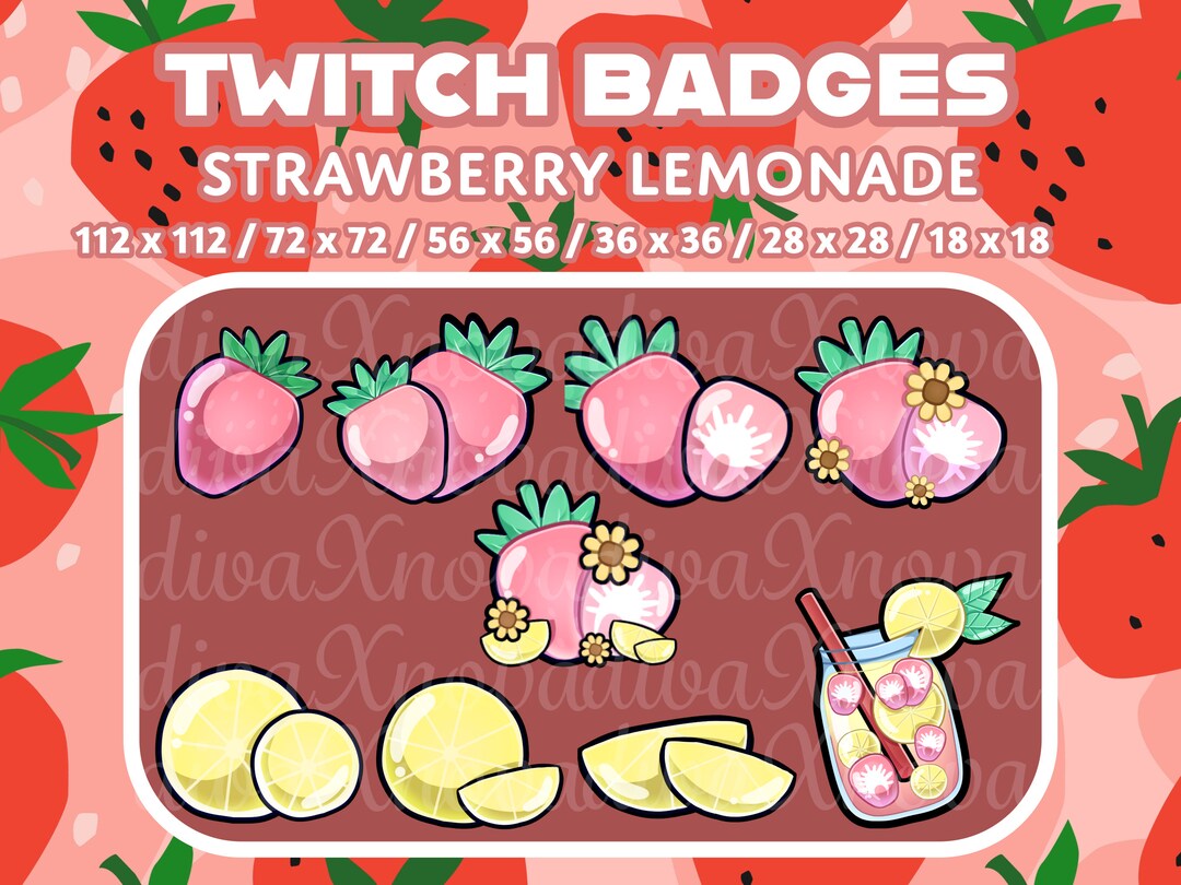 Cute Kawaii PINK Strawberry Fruit Lemonade Drink Sub Bit Streaming ...