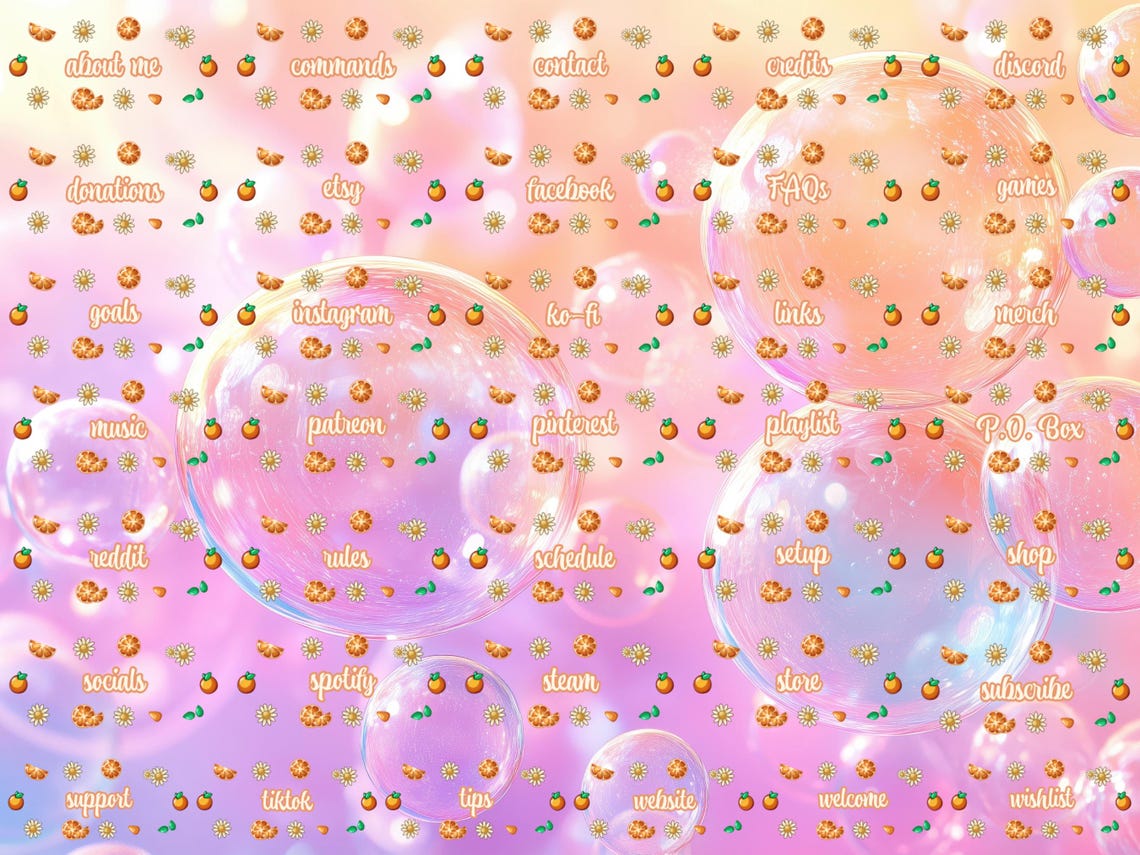 36 Cute Orange Citrus Fruit Panels for Twitch Streaming - Etsy