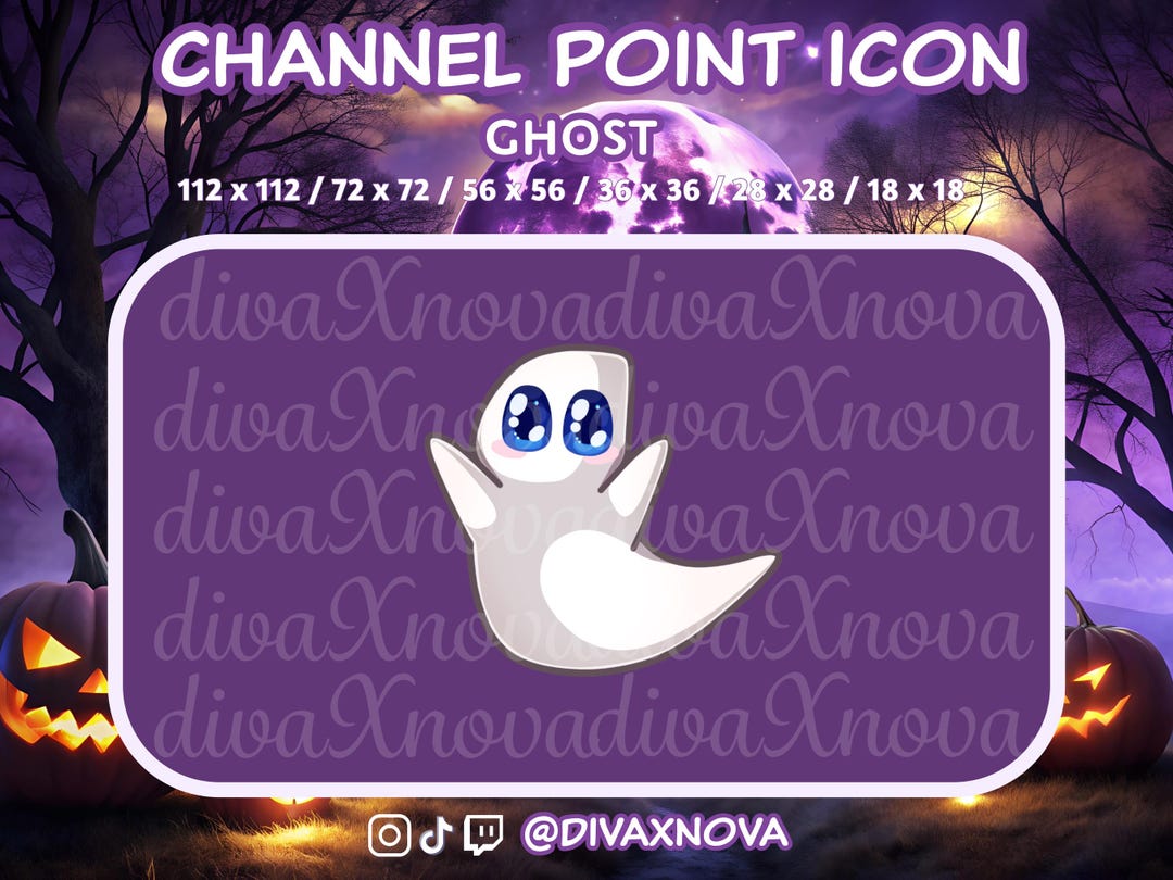 Spooky Halloween Ghost Channel Point Icon for Twitch (digital Download ...
