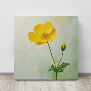 Buttercup Flower Wall Art | Canvas Painting Print | Flower Art Print ...