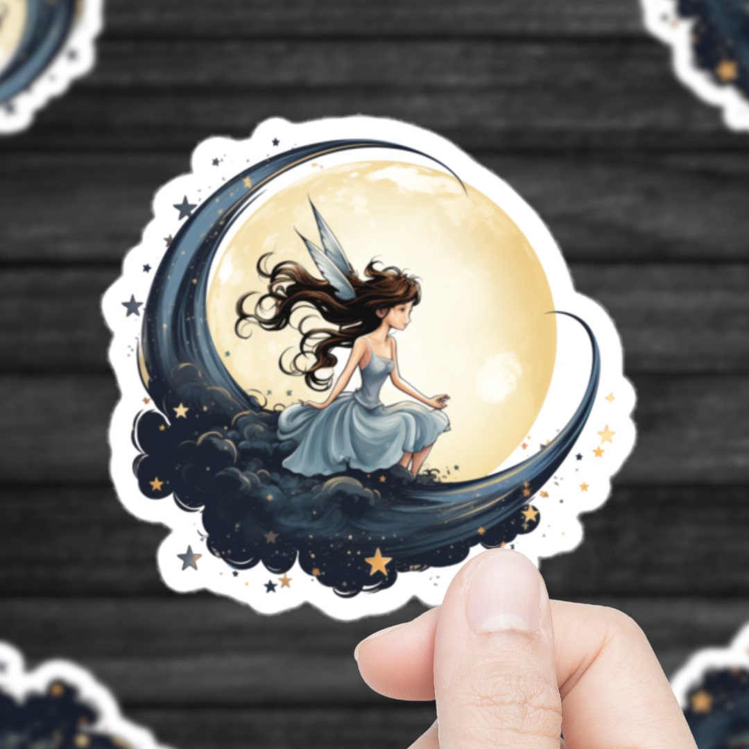 Moon Fairy Sticker | Celestial Art | Mystical Fairy | Fairy Art ...