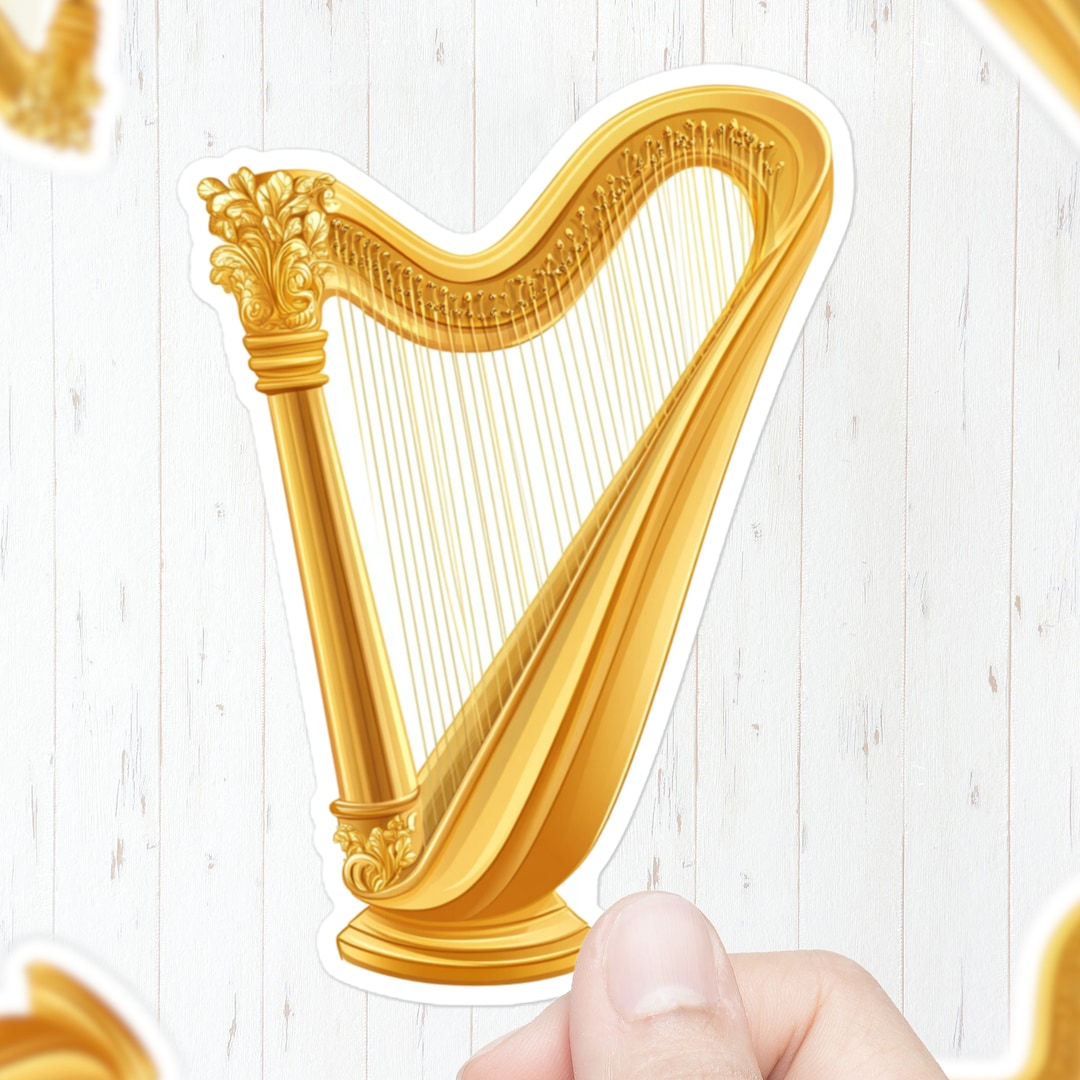 Harp Sticker | Musical Instrument Sticker | Music Stickers | Harp ...