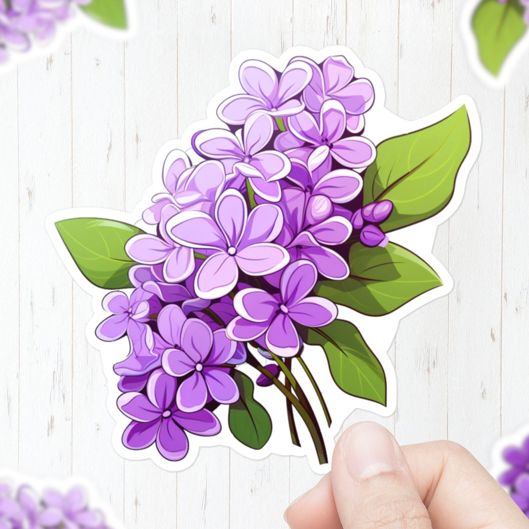 Lilac Flower Sticker | Flower Sticker | Flower Art | Lilac Art | Garden ...