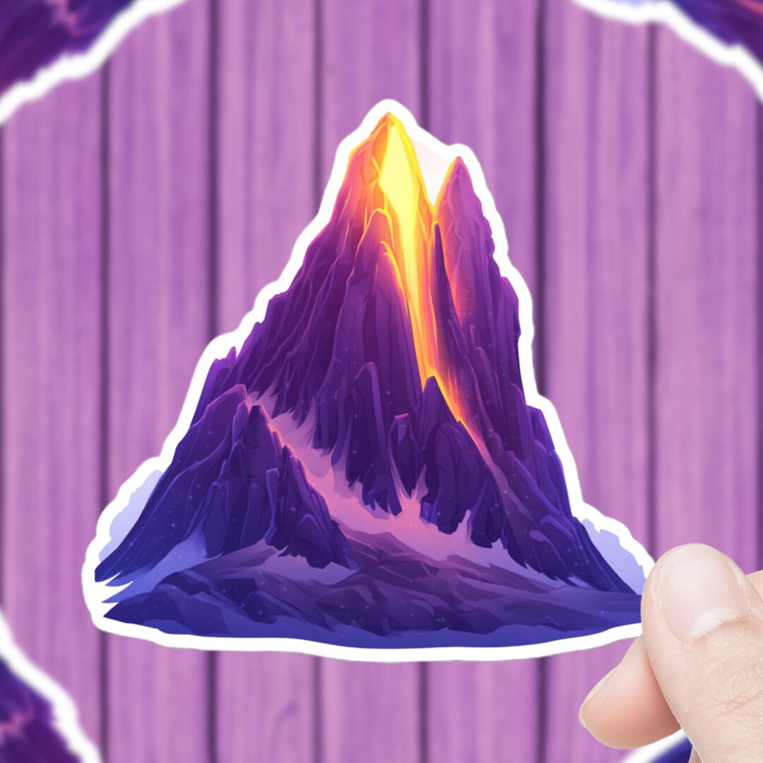 Purple Volcano Sticker | Nature Art | Nature Sticker | Magical Land ...