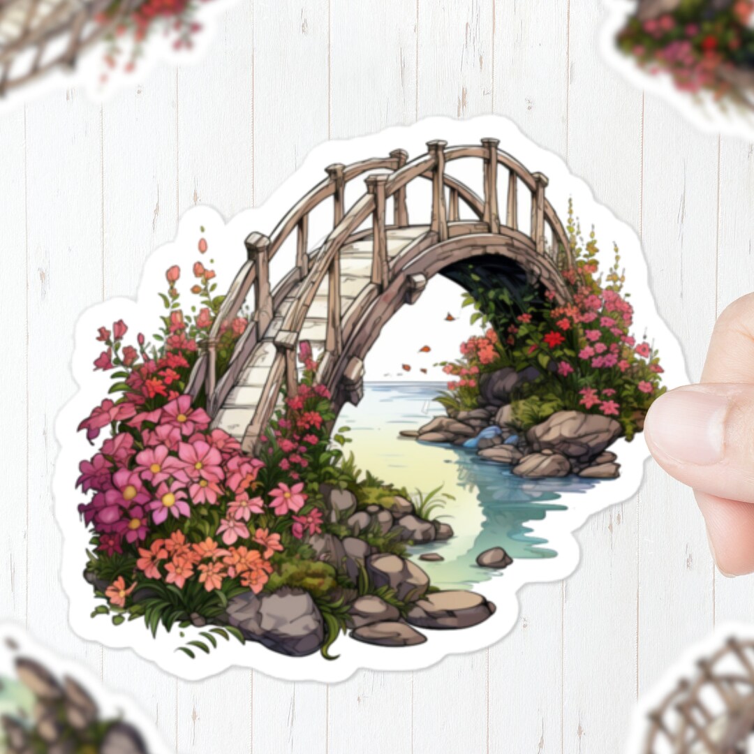 Floral Bridge Sticker | Flower Sticker | Bridge Sticker | Bridge Art ...