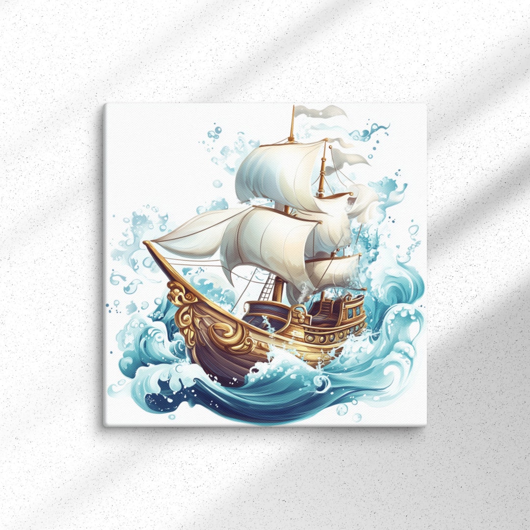 Magical Ship Canvas Print | Sea Wall Art | Ocean Wall Art | Pirate Ship ...